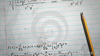 Paper with Mathematical Formula and Pencil Stock Video - Video of ...