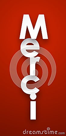 Paper Merci Sign. Cartoon Vector | CartoonDealer.com #91431817