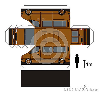 Paper Model Of A Van Vector Illustration | CartoonDealer.com #83402902