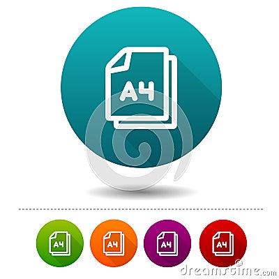 Paper Size A4 Icon. Document DIN Symbol Sign. Web Button. Vector ...