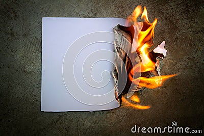 Paper Was A Fire Burning Stock Photo - Image: 20861720