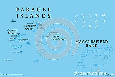 Paracel Islands Or Xisha Islands, And Macclesfield Bank, Political Map ...