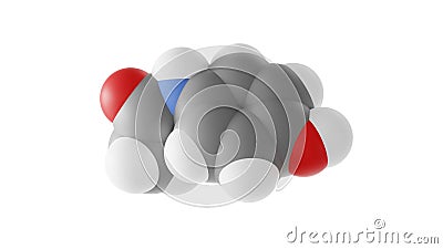 Paracetamol Molecule, Acetaminophen, Molecular Structure, Isolated 3d ...