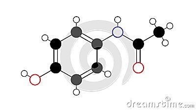 Paracetamol Molecule, Structural Chemical Formula, Ball-and-stick Model ...