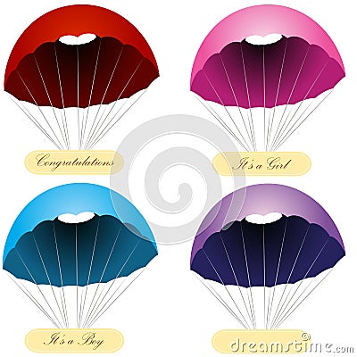Parachute Message Labels Cartoon Vector | CartoonDealer.com #19476871