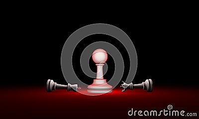 Paradox. Strength And Weakness Chess Metaphor. 3D Render Illus Royalty ...