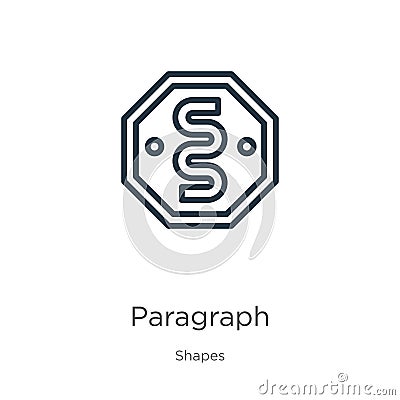 Paragraph Icon. Thin Linear Paragraph Outline Icon Isolated On White ...