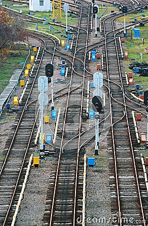Parallel Railway Lines With Junctions And Switches Royalty-Free Stock ...