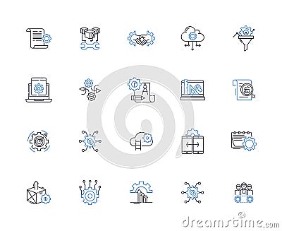 Parameters Line Icons Collection. Values, Settings, Limits, Boundaries ...