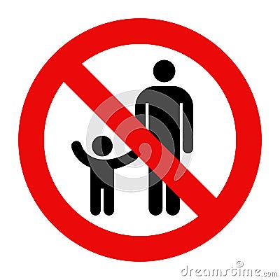 Parent And Child Symbol. Warning Sign Vector Illustration ...