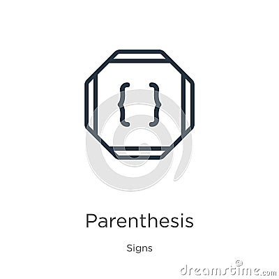 Parenthesis Icon. Thin Linear Parenthesis Outline Icon Isolated On ...