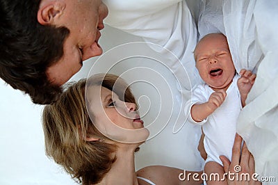 Parents With Crying Baby Stock Photography - Image: 2396942
