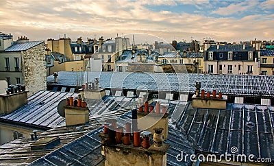 Paris Roof View Royalty Free Stock Photos - Image: 12918278