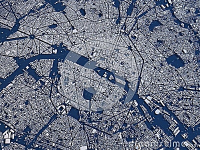 Paris, Vue Satellite, Section 3d, Frances Illustration Stock - Image ...