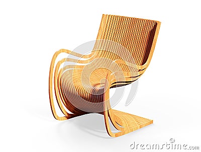 Park Bench Arc On A White Background. Front View. 3d Render Imag ...