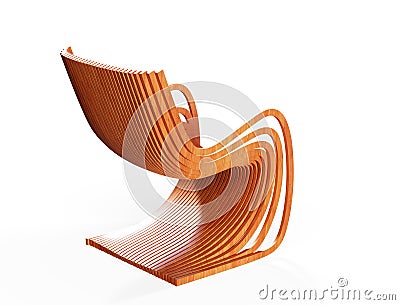 Park Bench Arc On A White Background. Front View. 3d Render Imag ...