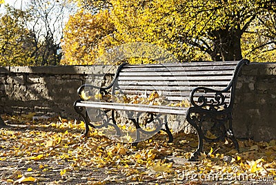 Park Bench In Autumn Royalty Free Stock Photography - Image: 34669047