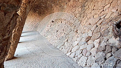 Park Guell Organic Structure Walk Trough Stock Footage - Video of ...