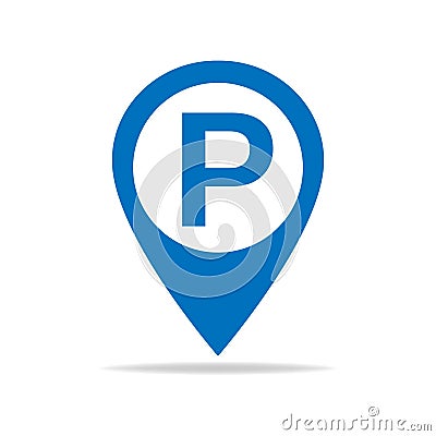 Parking Pinpoint Blue Icon. Map Parking Pointer, Parking Map Point ...