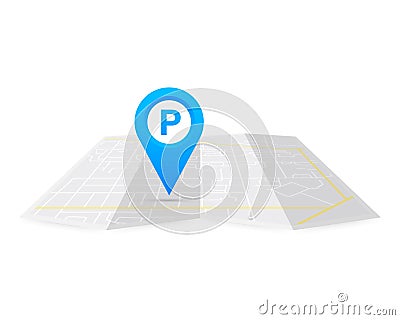 Parking Pinpoint Blue On Map. Parking Map Point Sign. Vector Stock ...