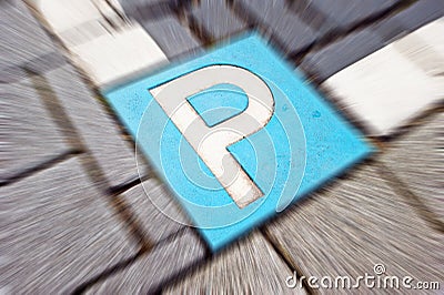 Parking Sign On Pavement Royalty-Free Stock Image | CartoonDealer.com ...