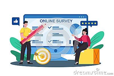 Participants Share Opinions In Survey Questionnaires Cartoon Vector ...