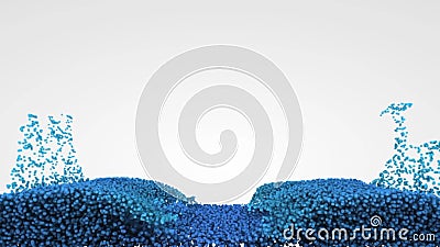 Particle-based 3D Fluid Simulation. Fluid Collision. Particle Flow ...