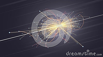 Particle Collision In LHC (Large Hadron Collider) Stock Illustration ...