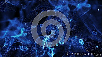 Particle FX1026: Microscopic Blue Virus Particles Undulate and Blur ...