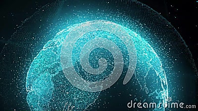 Particle Planet in Space. HD Stock Video - Video of particles, future ...