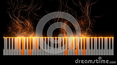 Particles Floating Out Od Piano Keyboard Stock Footage - Video of ...