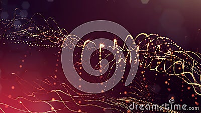 Particles Form Line, Surface Grid or Mysterious Virtual Space. 3d ...