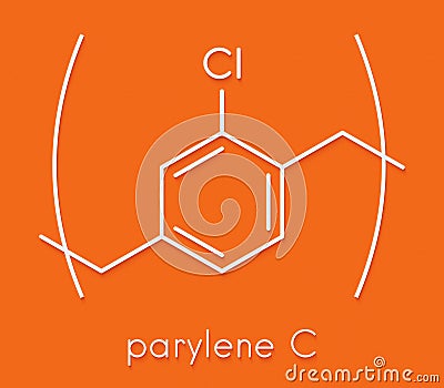 Parylene C Polymer, Chemical Structure. Skeletal Formula. Stock ...