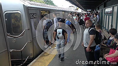 Passengers are Boarding the Subway Train Stock Footage - Video of delay ...