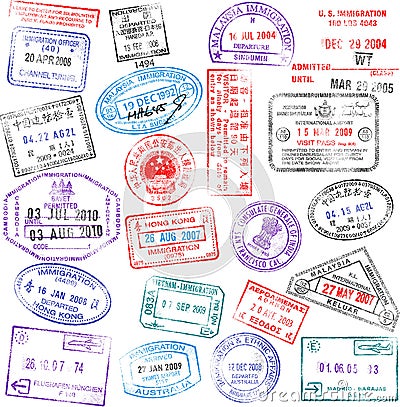 Passport Stamps Cartoon Vector | CartoonDealer.com #20300149
