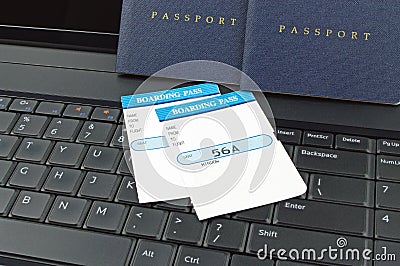 Passports Boarding Pass And Computer Stock Photo | CartoonDealer.com ...