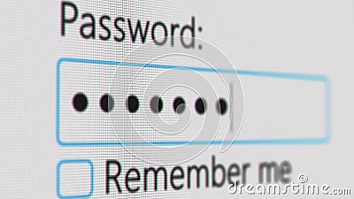 Password Entry. Someone Entering Their Password on a Computer Screen ...