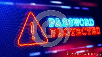 Password Protected Warning Alert Screen Loop Blinking Glitch Animation. Stock Video - Video of ...