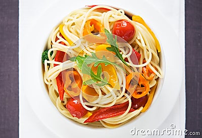 Pasta With Colorful Vegetables Stock Image - Image: 33105341