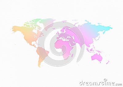 Pastel World Map Isolated On White Paper Background Royalty-Free Stock ...