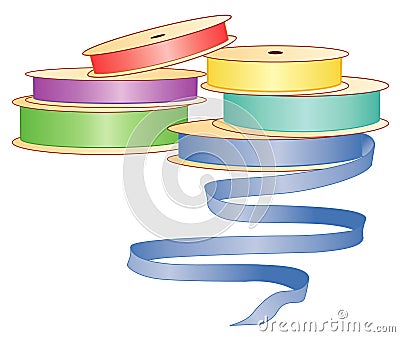 Pastel Satin Ribbons Vector Illustration | CartoonDealer.com #6230516