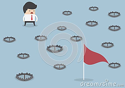 Path To The Success Filled With Trap Cartoon Vector | CartoonDealer.com ...