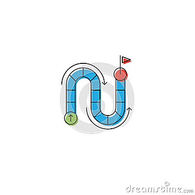 Pathway Board Game Icon Symbol Isolated On White Background Cartoon ...