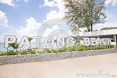 Patong Beach White Sign In Phuket,Thailand Editorial Photo ...