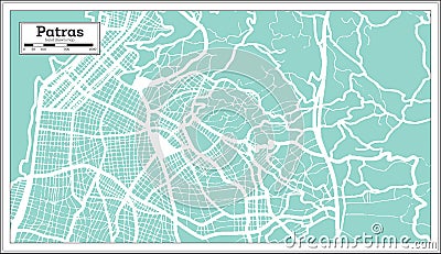 Patras Greece City Map In Retro Style. Outline Map Vector Illustration ...