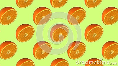 Pattern with Fruit, Oranges Animation on Background, Minimal Animation ...