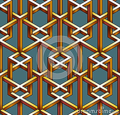 Pattern Made Of Absurdly Joined Wire Cubes. Cartoon Vector ...