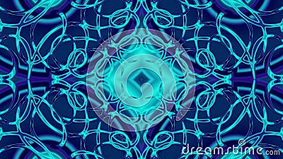 Patterns of Blue Rotating Kaleidoscopes on a Black Background. Endless ...