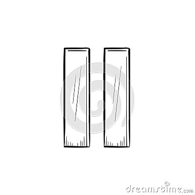Pause Button Hand Drawn Outline Doodle Icon. Vector Illustration ...