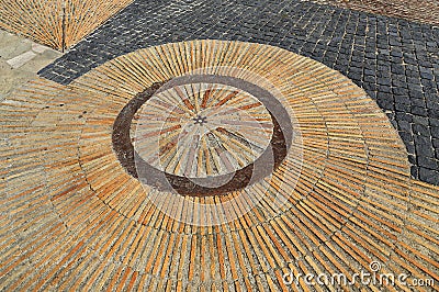 Pavement With Concentric Pattern. Patterned Floor Walkway In The Park ...